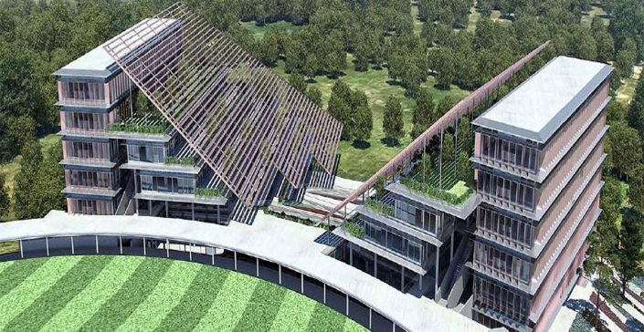 DY Patil campus Buildings, Talegaon • Whitby Wood
